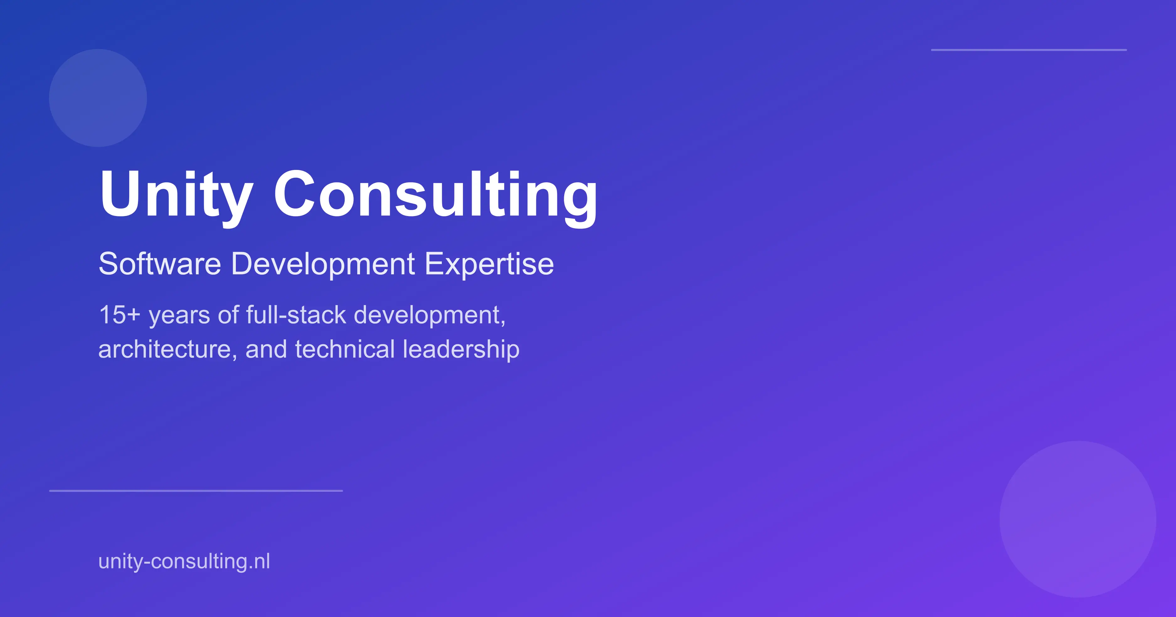 Unity Consulting - Software Consulting Utrecht | Expert Developer Netherlands